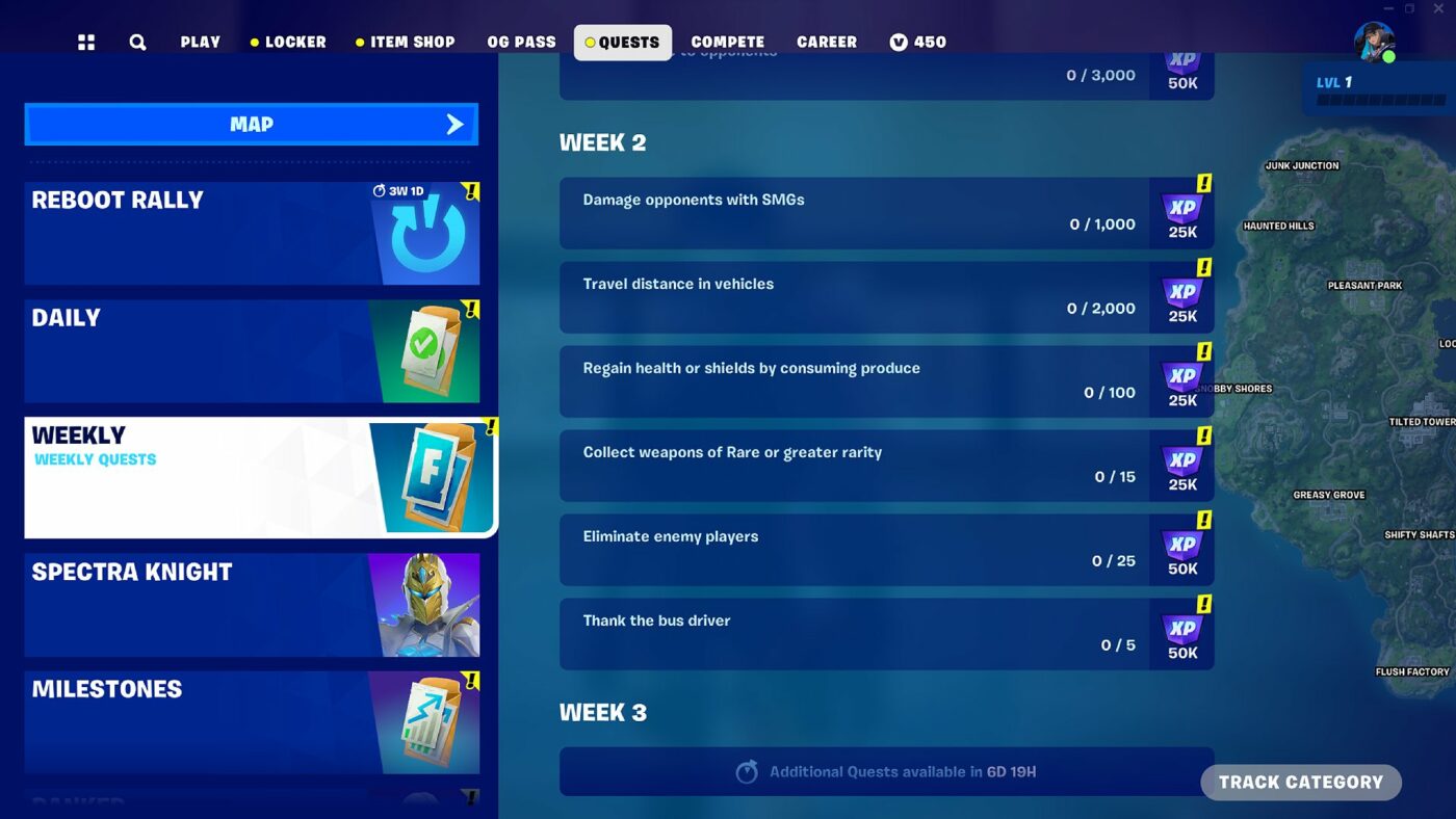 Fortnite OG Week 2: All Weekly Quests