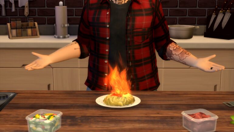 Chef Matty Matheson Brings The Sims' Famous Angry Flaming Spaghetti to Life